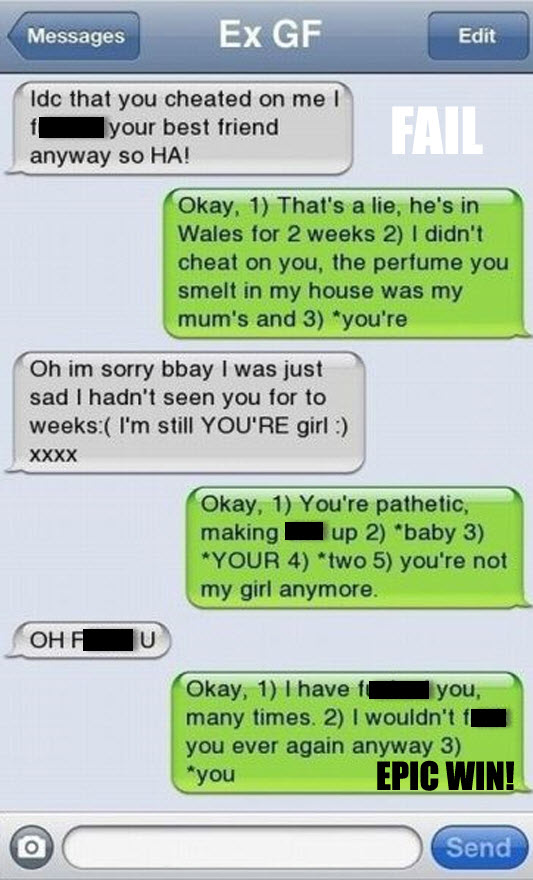 When your ex texts you